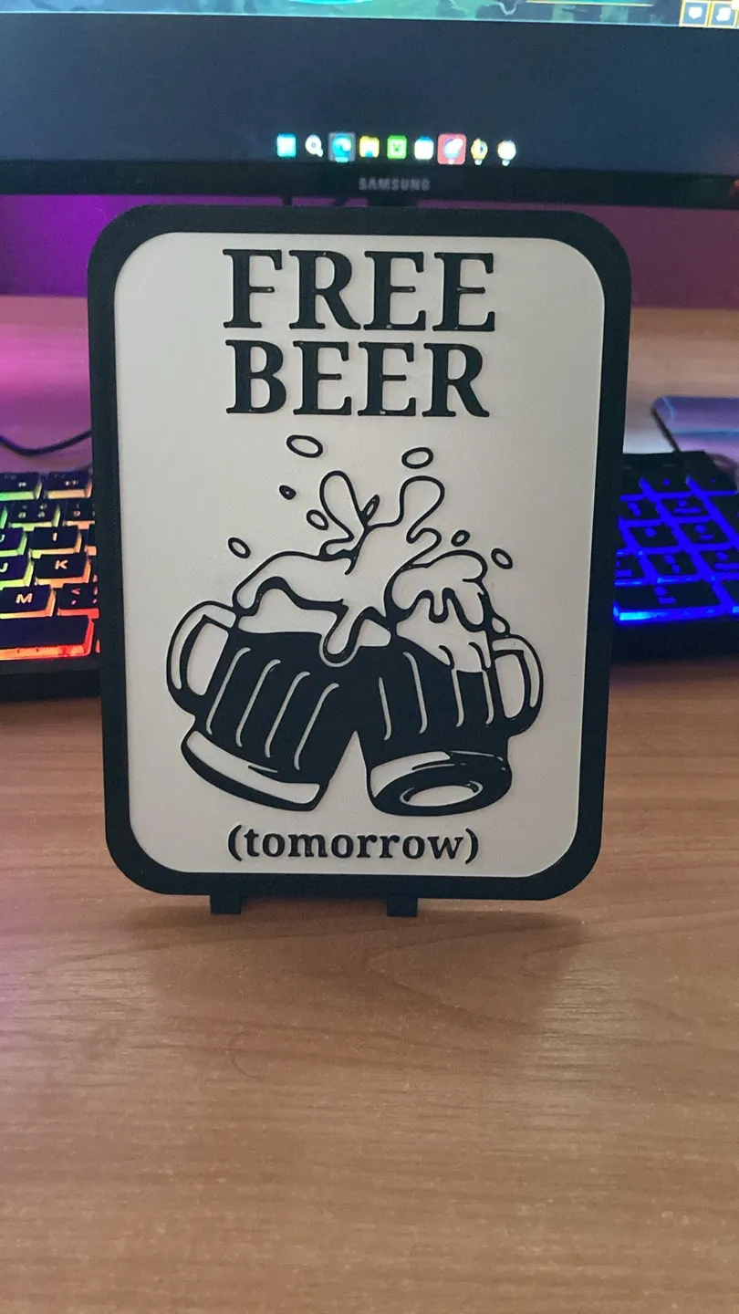 Pub sign - Free beer by Lamero MakerWorld: Download Free 3D Models