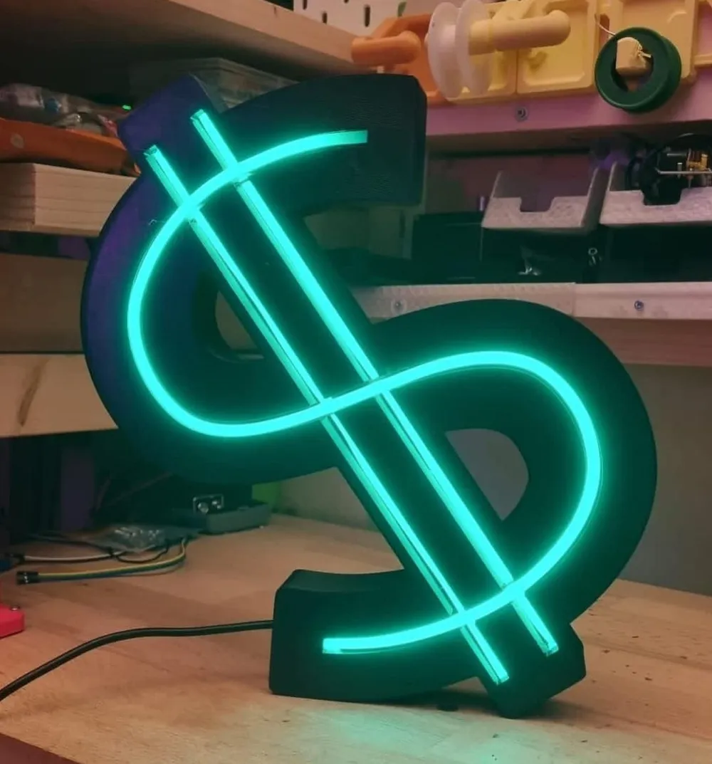 Neon Dollar Lamp by Big Simi - MakerWorld