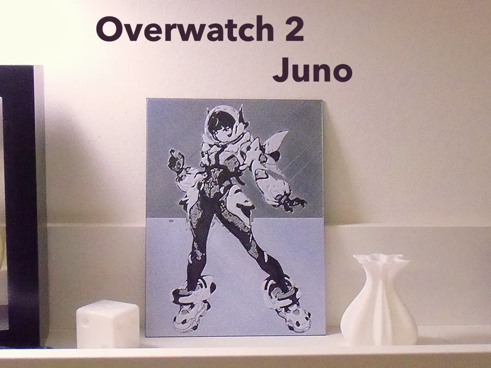 Juno Overwatch 2 - Wall portrait - Free 3D Print Model - MakerWorld