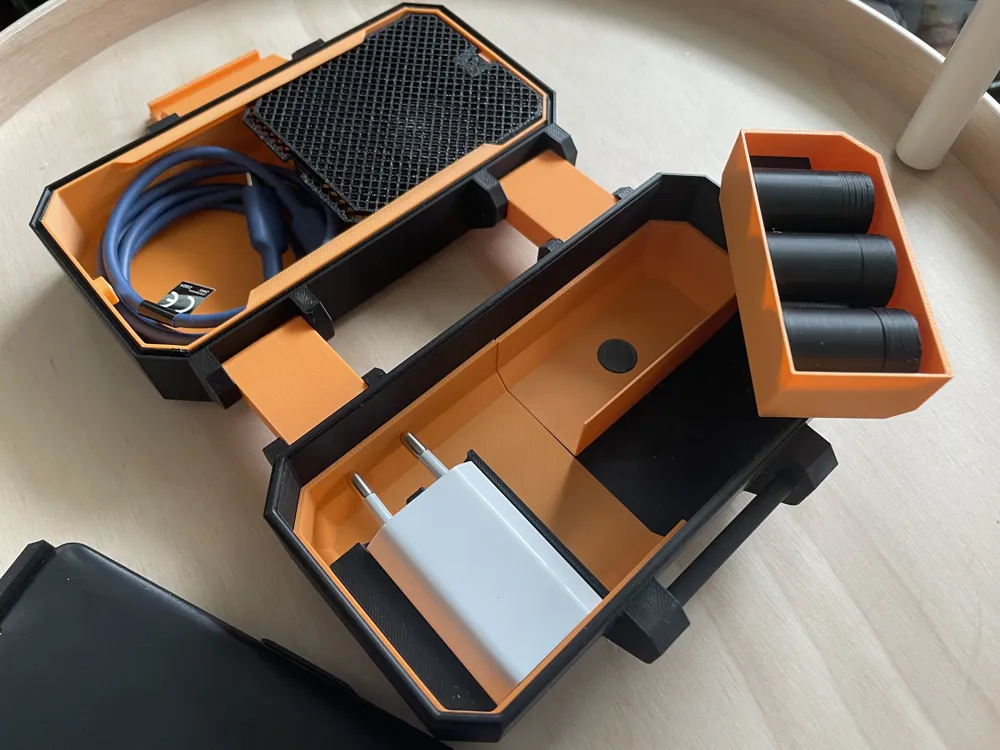 Modular top secret box with mesh tray by Dezist9 MakerWorld: Download ...