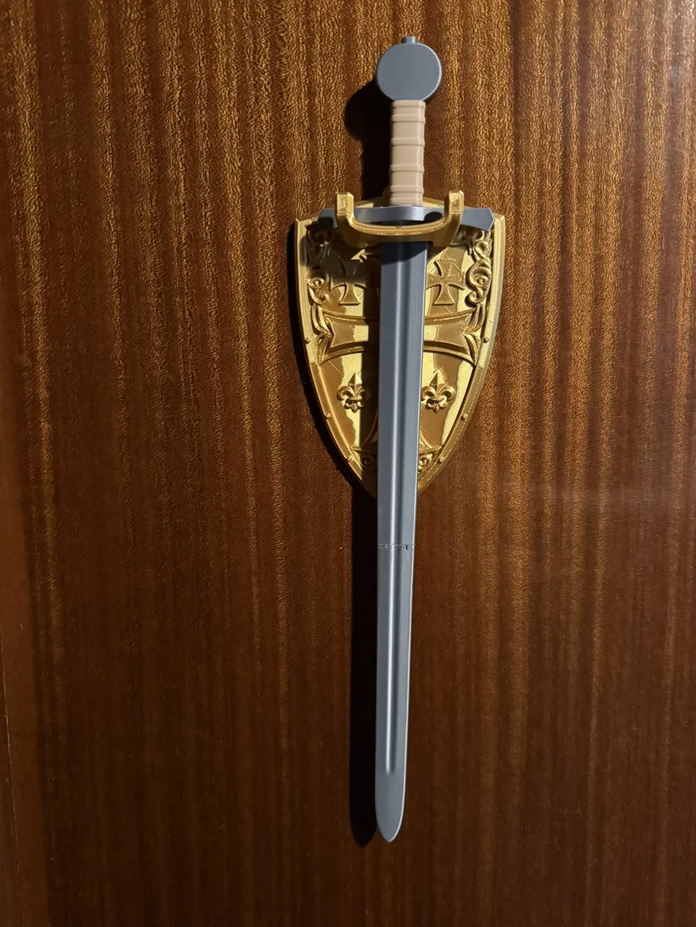 Original Templar Sword with Wall Mount - Free 3D Print Model - MakerWorld