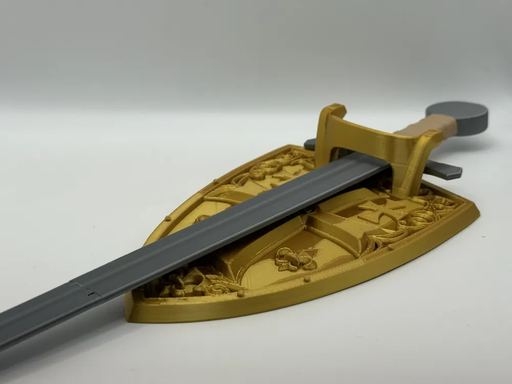 Original Templar Sword with Wall Mount - Free 3D Print Model - MakerWorld