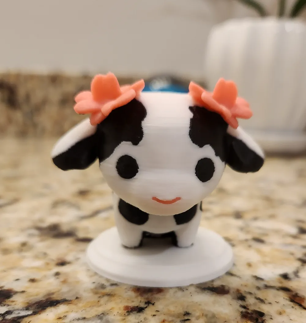 The Cutest of Cute Baby Cow with Flowers by scorpion_surplus - MakerWorld