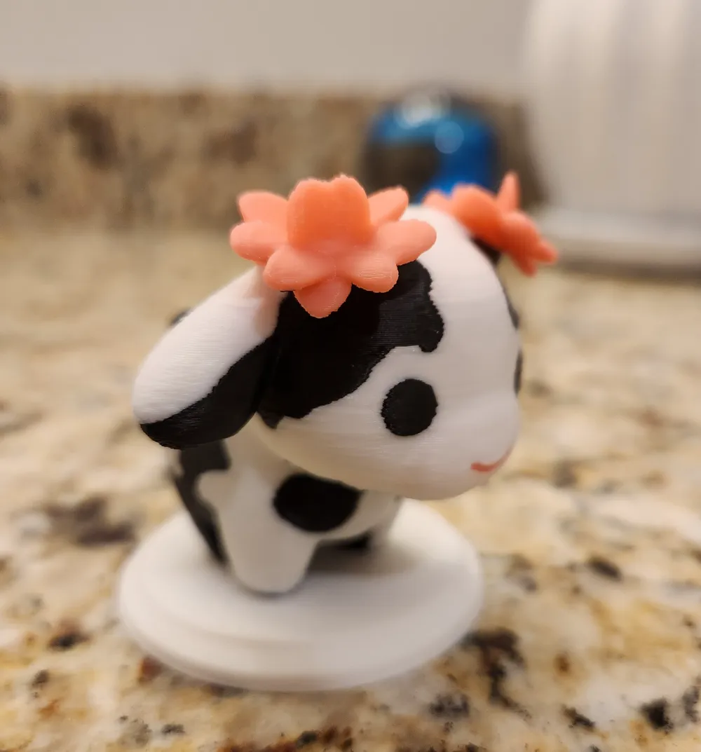 The Cutest of Cute Baby Cow with Flowers by scorpion_surplus - MakerWorld