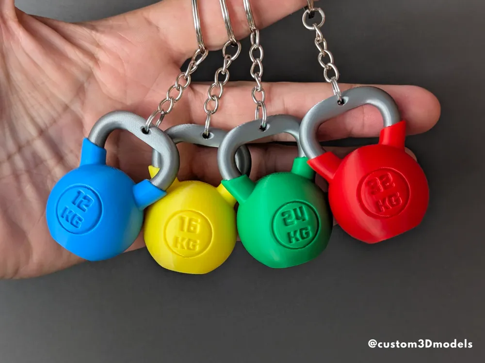 Kettlebell Keychains | 4 to 40 kg - Free 3D Print Model - MakerWorld