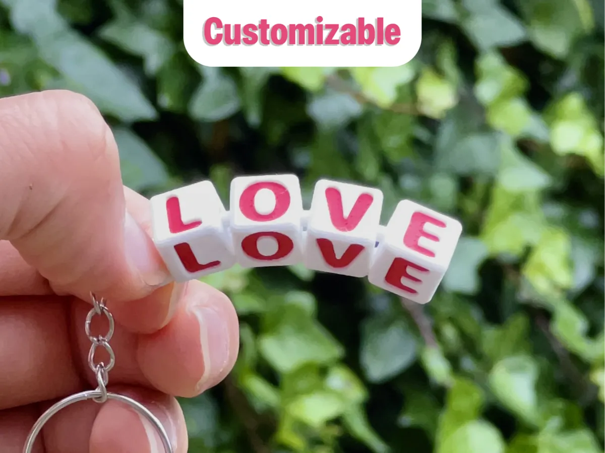 Letter cube keychain(Customizable) - Free 3D Print Model - MakerWorld