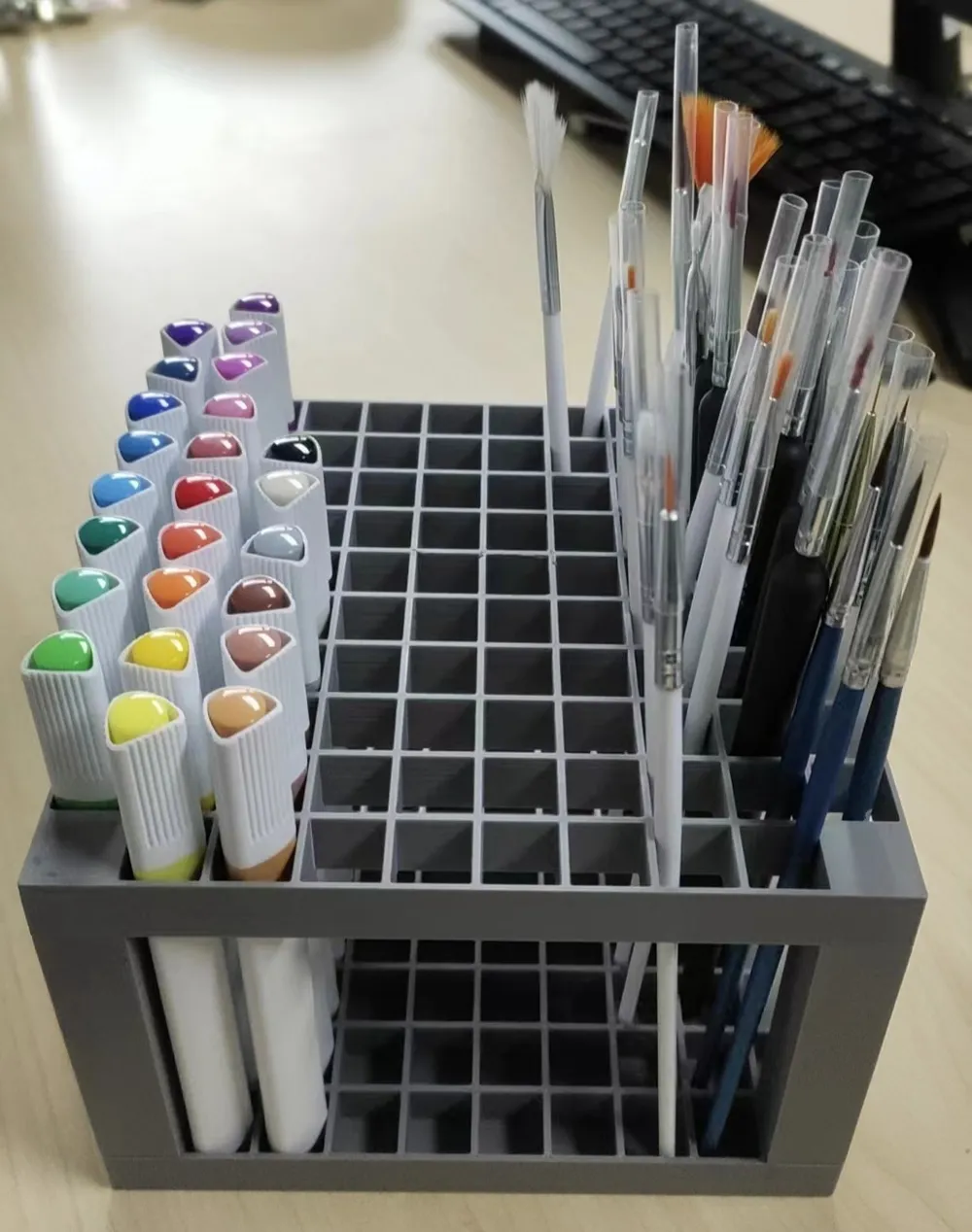 96-Grid Square Pen Holder by Ac再战500年 - MakerWorld