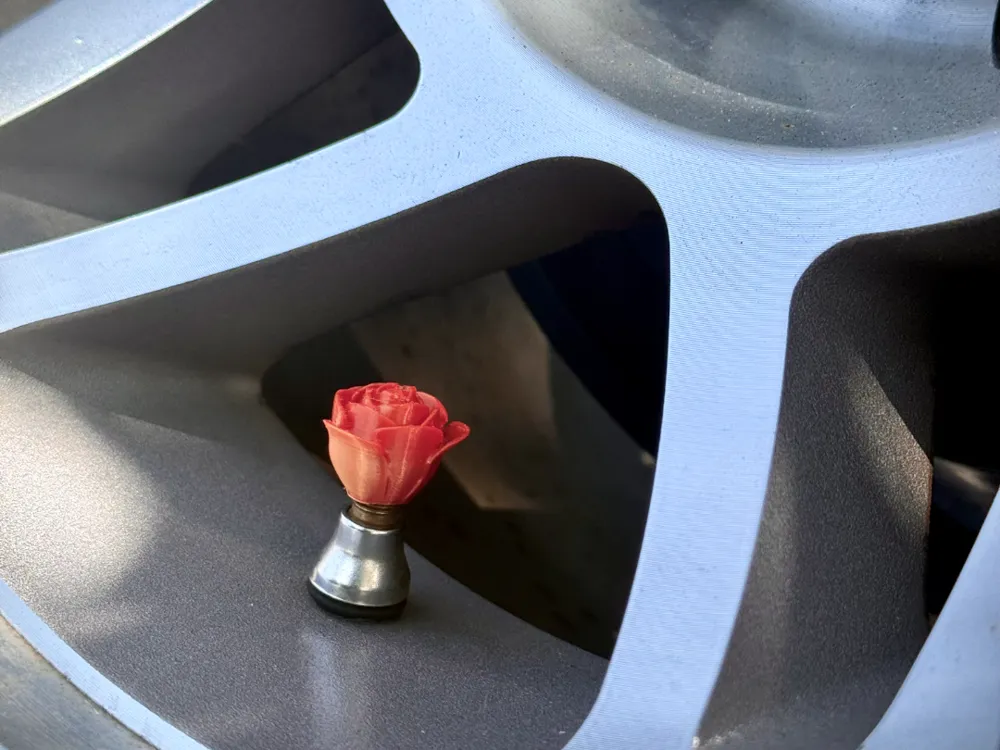 Rose Valve Stem Cap for Cars and bikes! - Free 3D Print Model - MakerWorld