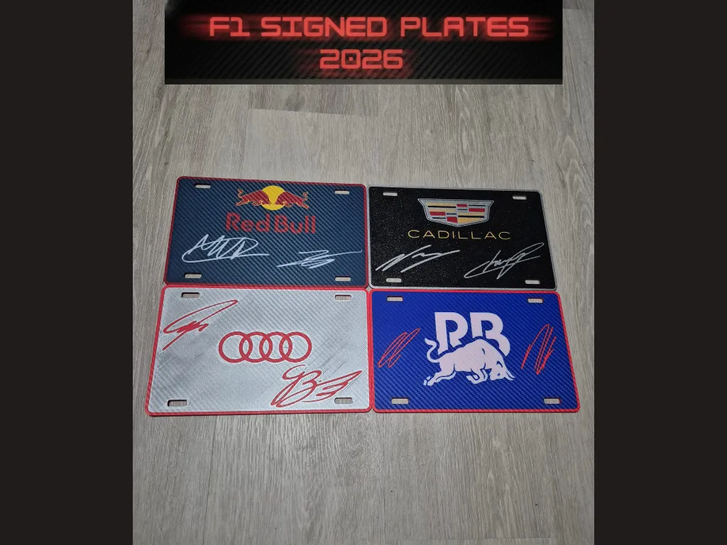 F1 2026 Signed Plates - Free 3D Print Model - MakerWorld