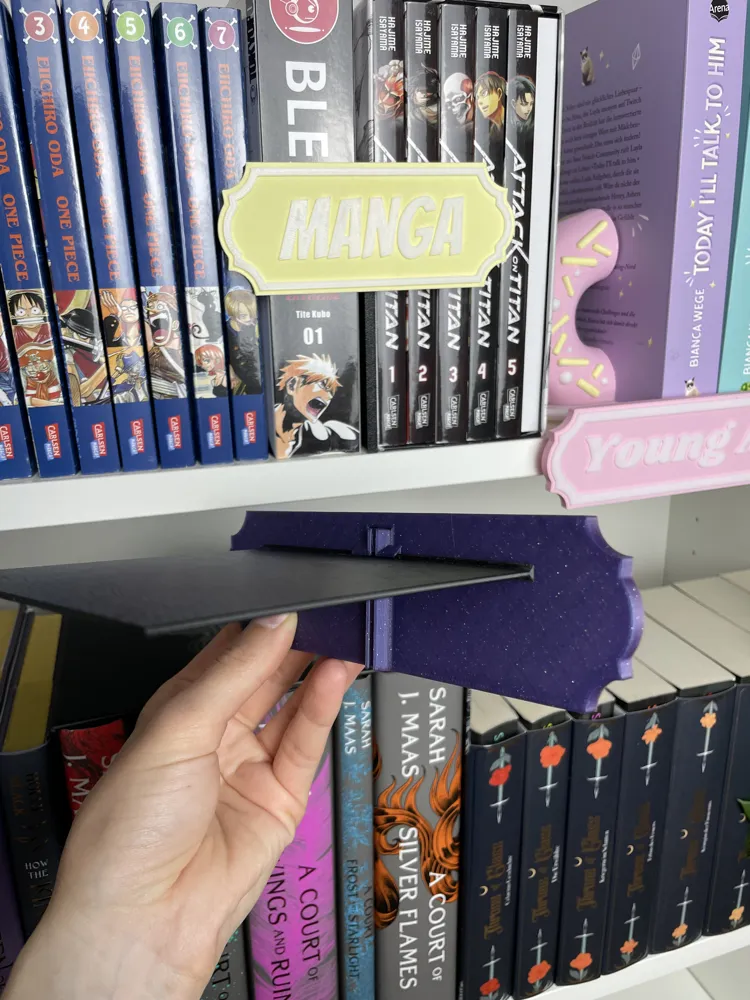 DIY Bookshelf Sign with Holder - Customizable by kariprints3d ...
