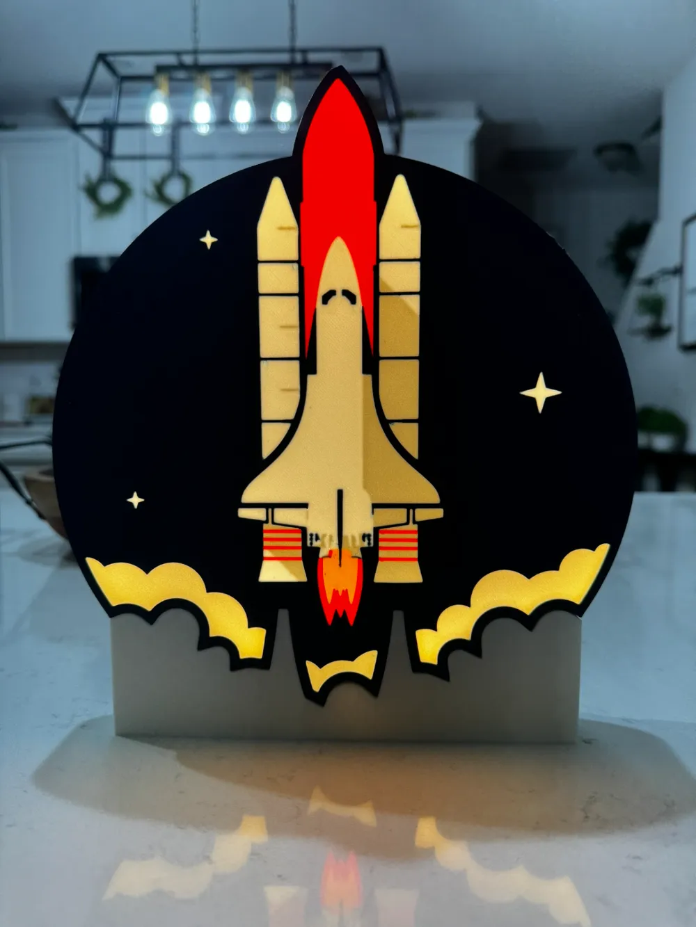 Space shuttle LED light box with stand by waltersworld3d - MakerWorld