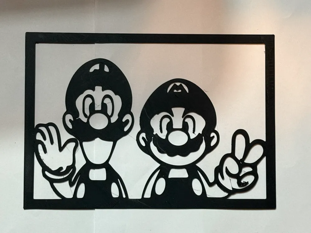 Mario Bros and Luigi silhouette wall art by Mysstra hueforge 3Dart ...