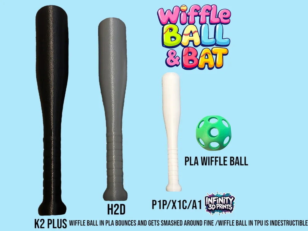 BAT WITH WIFFLE BALL-TPU OR PLA BALL-FISH BONKER by INFINITY 3D PRINTS ...