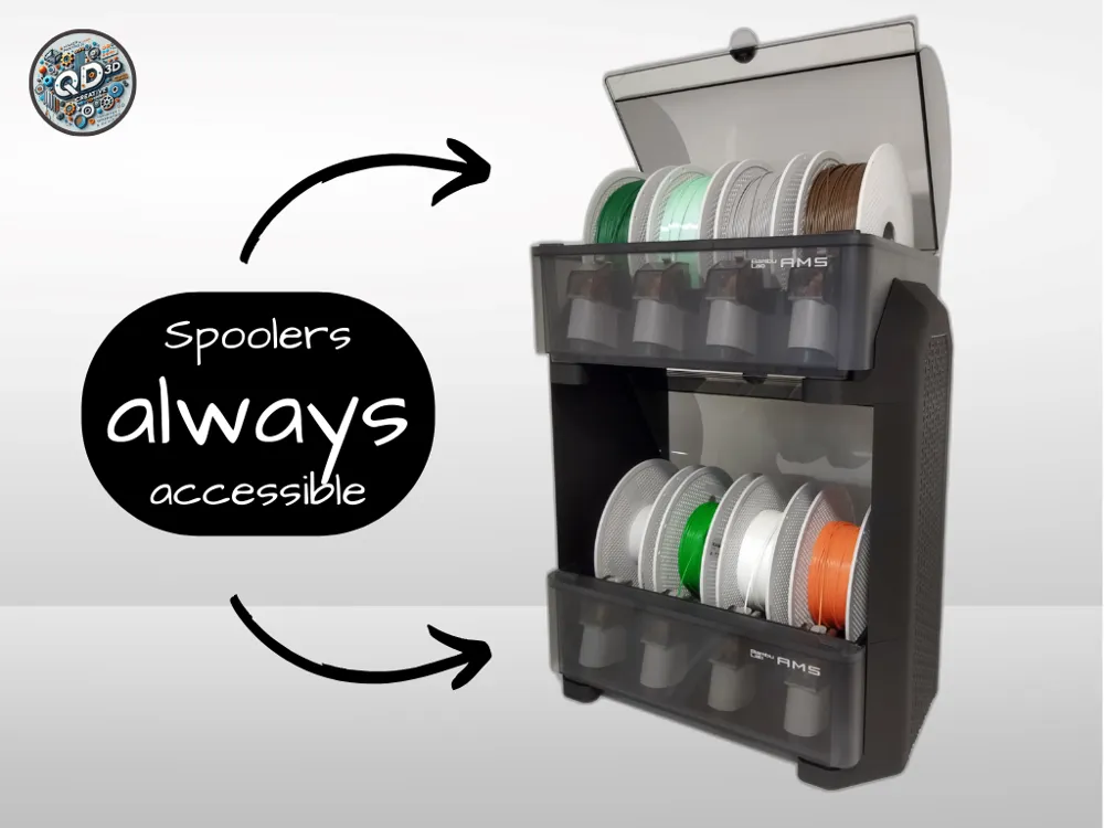 AMS & AMS 2 Pro Modular Rack - Build your tower by QD3D MakerWorld ...