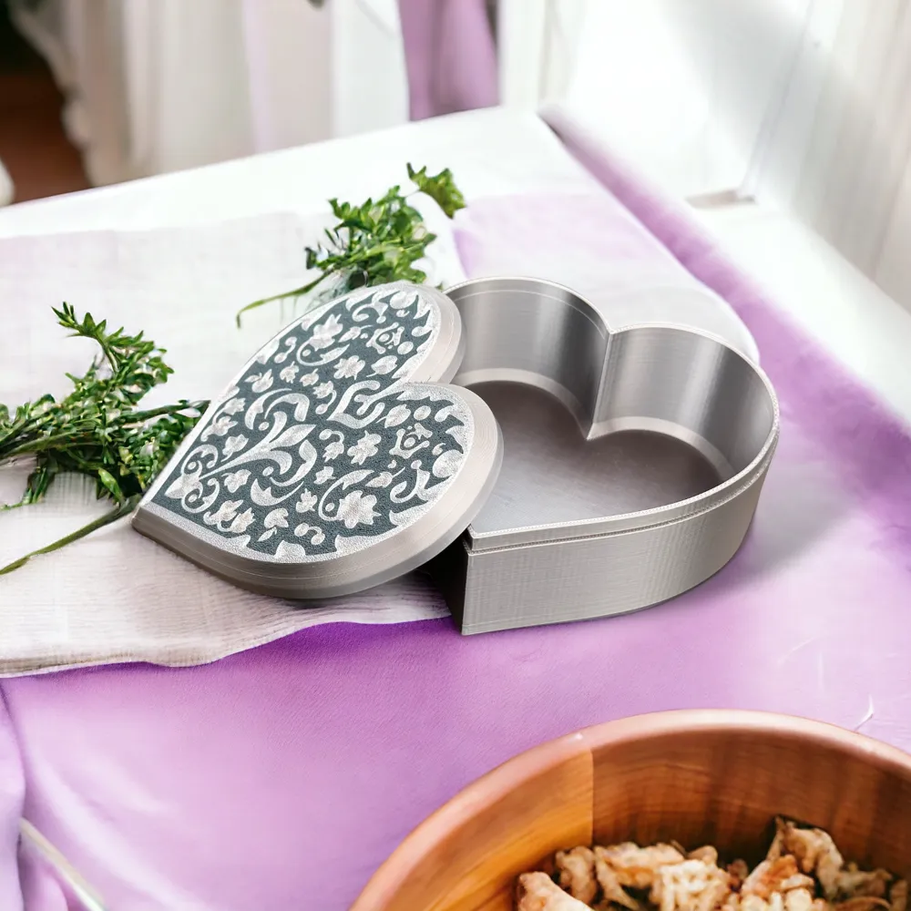 Decorative Heart Box with Tight-fit Lid by Boodl3D - MakerWorld