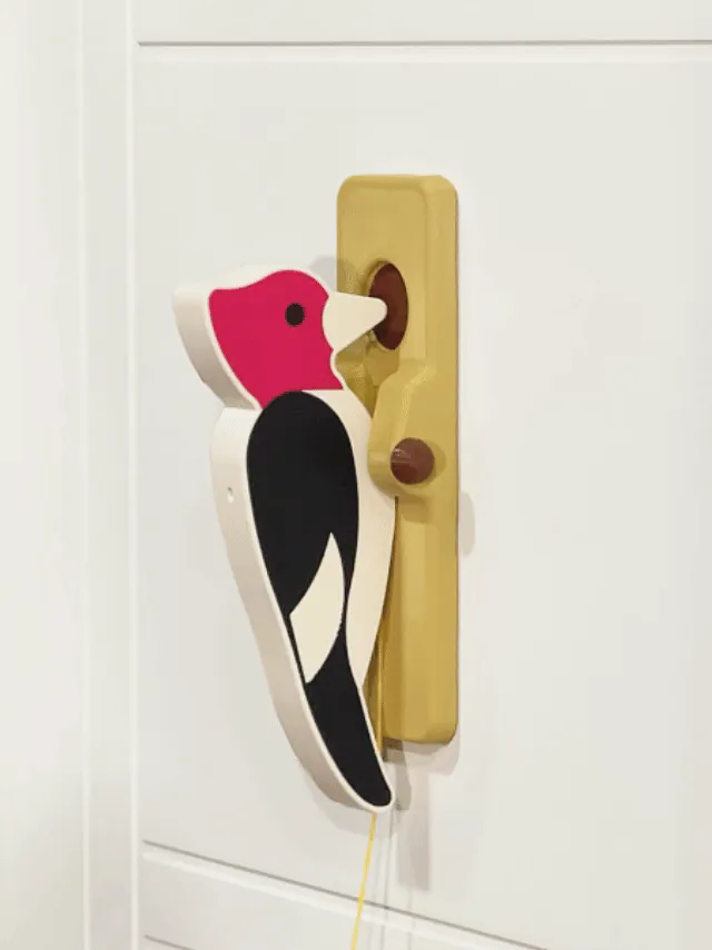 Woodpecker Door Knocker - Free 3D Print Model - MakerWorld