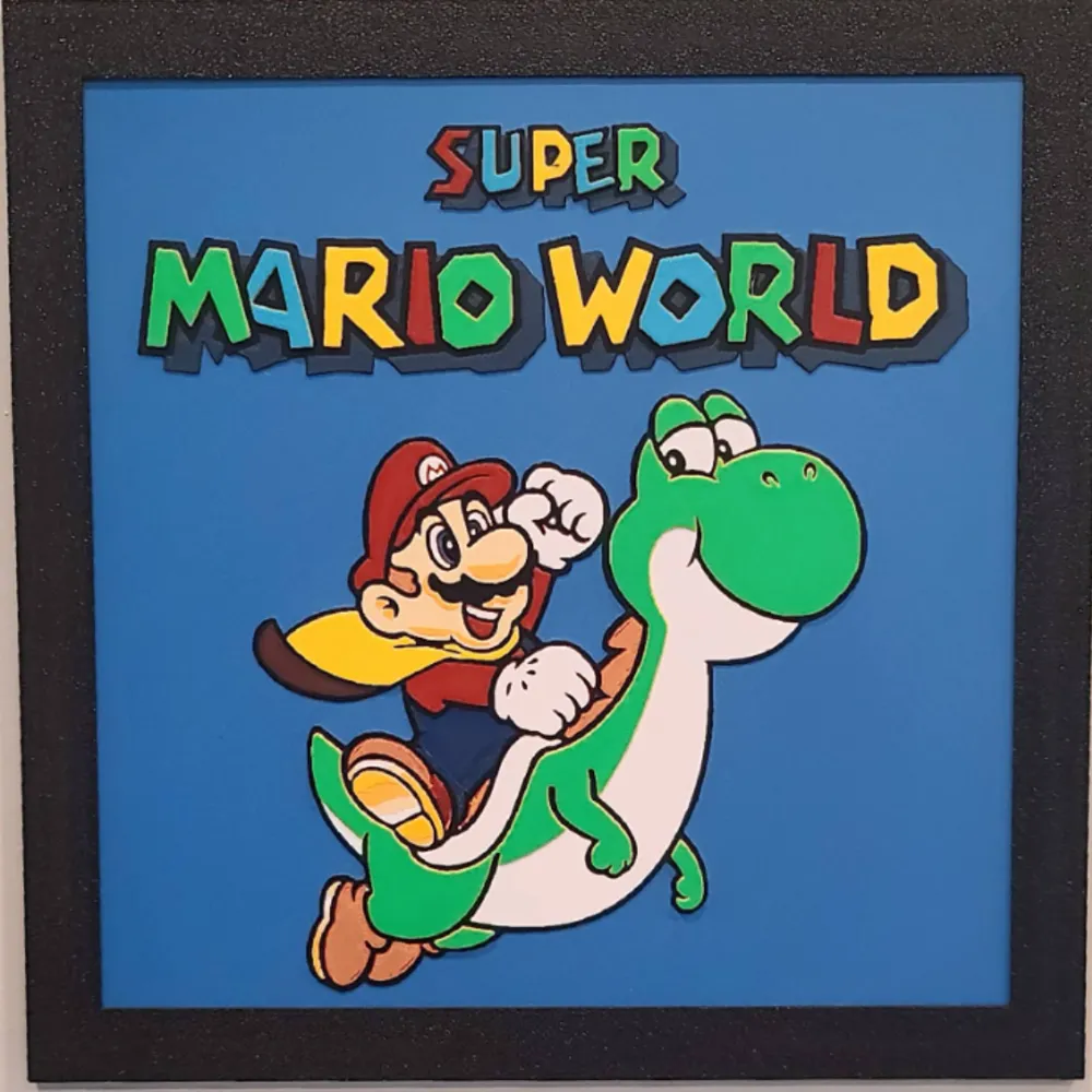 Super Mario World Box Art - HueForge by Suddenly Art - MakerWorld