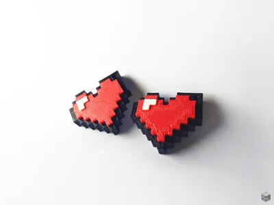 Simple Heart Keychain (Minecraft Inspired) by kinghippo3D MakerWorld ...