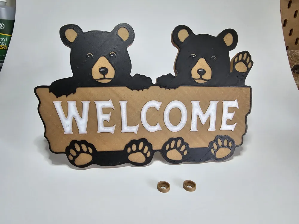 Bears - Welcome Sign - Free 3D Print Model - MakerWorld