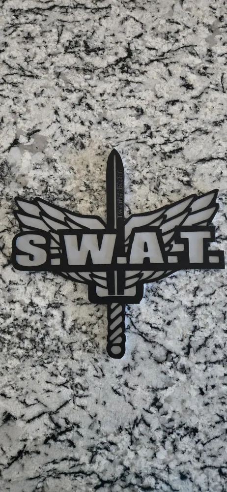 Police SWAT Logo Plaque - Free 3D Print Model - MakerWorld