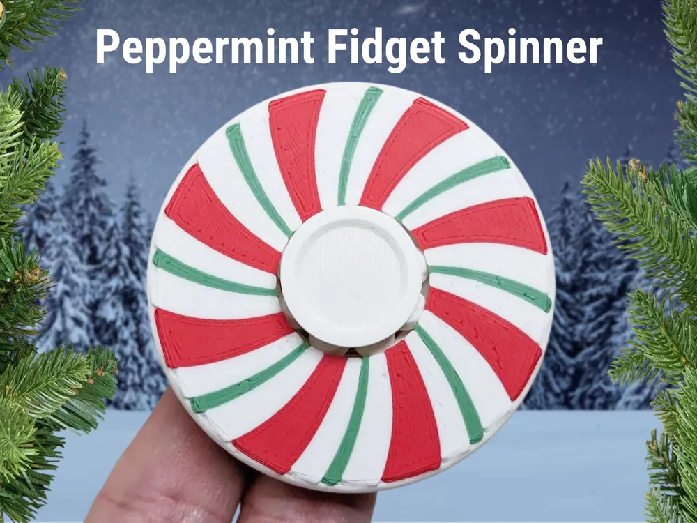 Peppermint Candy Fidget Spinner | Print-in-place - Free 3D Print Model ...
