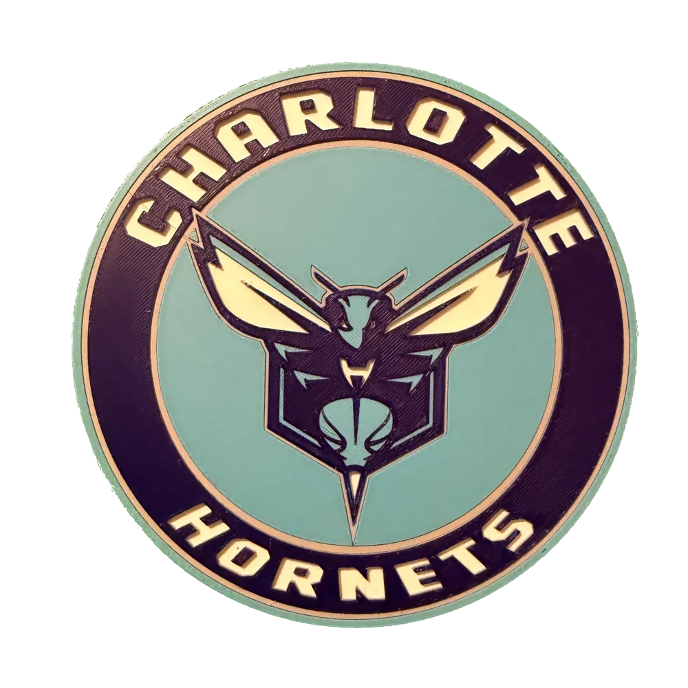 Charlotte Hornets NBA LOGO - COASTER/OFFICE SIGN - Free 3D Print Model ...