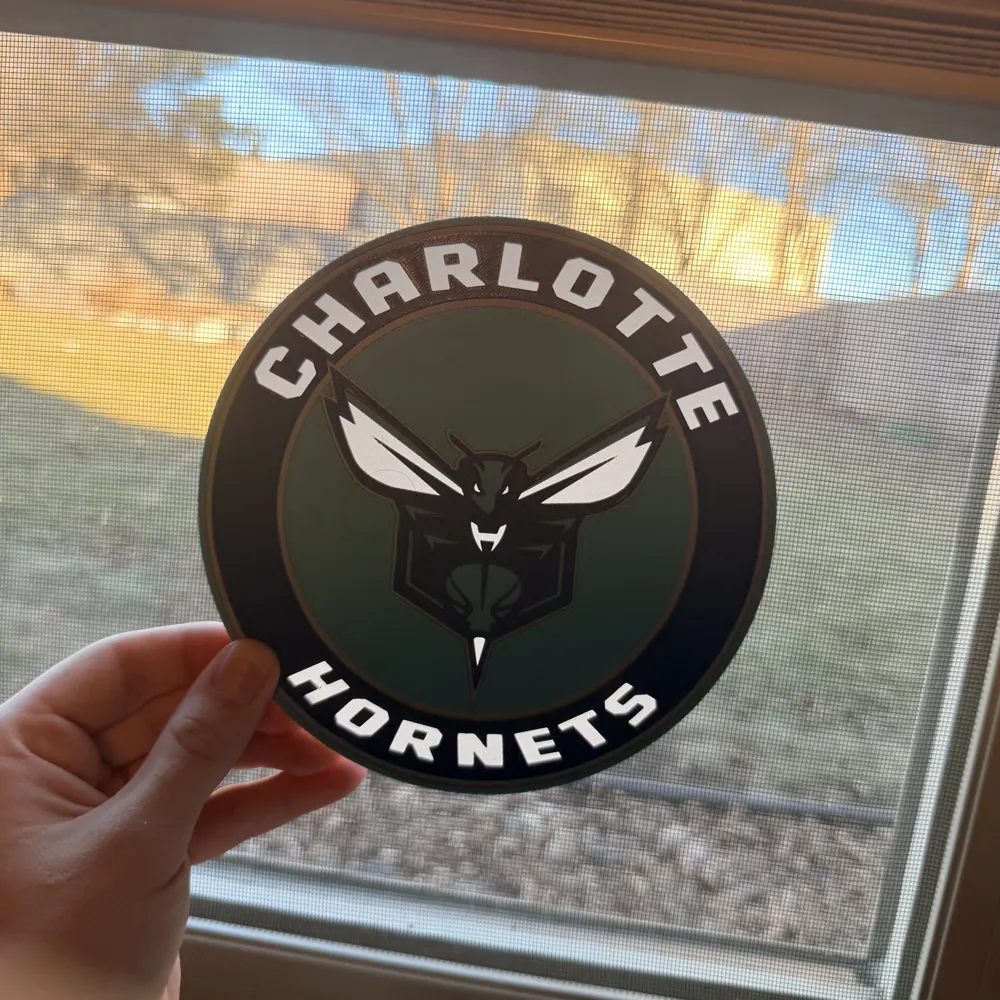 Charlotte Hornets NBA LOGO - COASTER/OFFICE SIGN - Free 3D Print Model ...