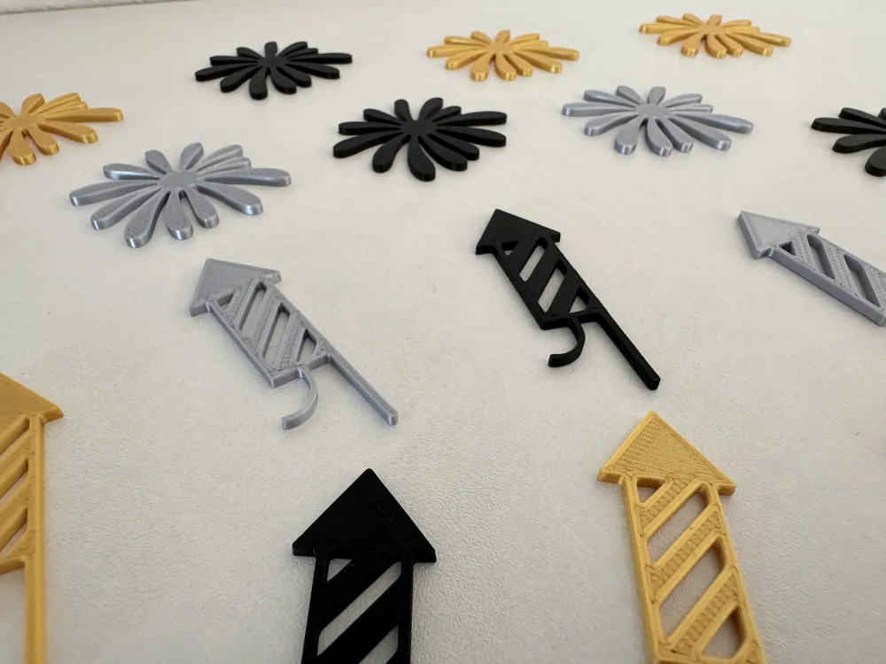 New Year's Eve New Year Table Decorations Rockets Fireworks - Free 3D ...