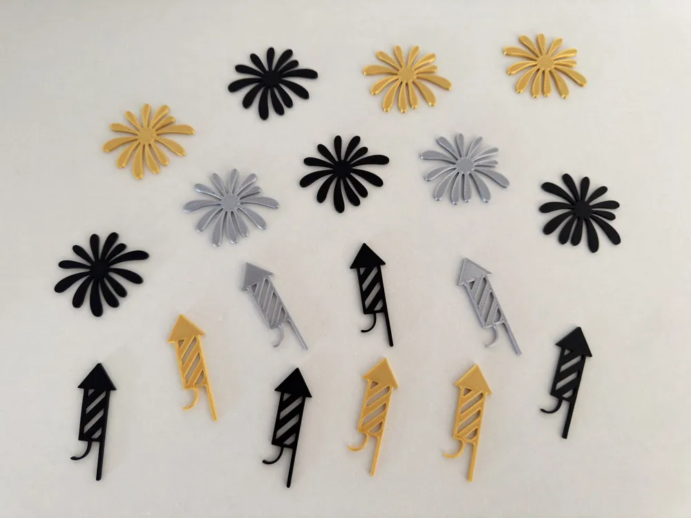 New Year's Eve New Year Table Decorations Rockets Fireworks - Free 3D ...