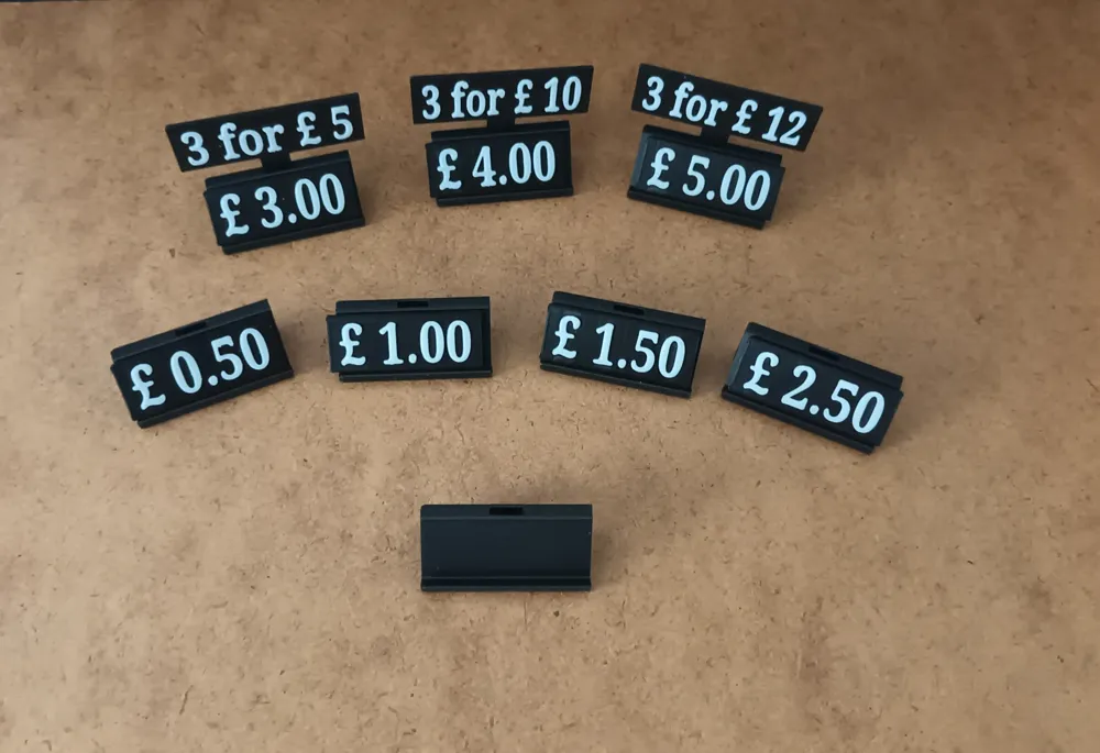 UK Pound - Market Stall Price Tags & Display Stand - Free 3D Print ...