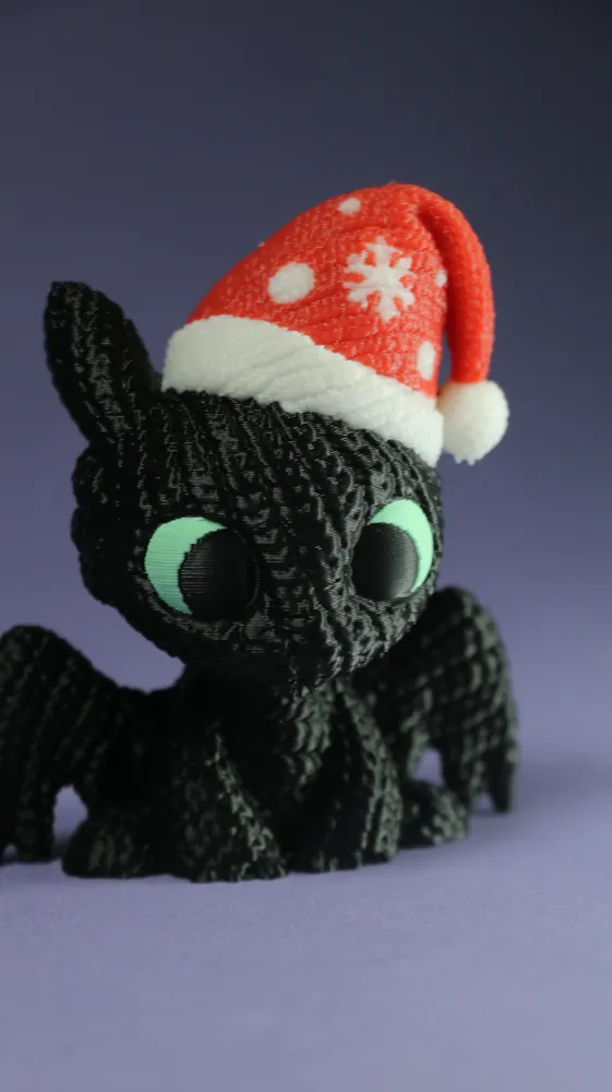 Cute Toothless Night fury Knitted Christmas - 免费 3D 打印模型 - MakerWorld