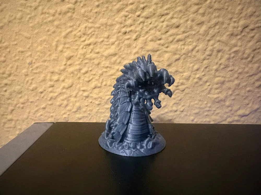 Abyssal Worm Monster Miniature - Free 3D Print Model - MakerWorld
