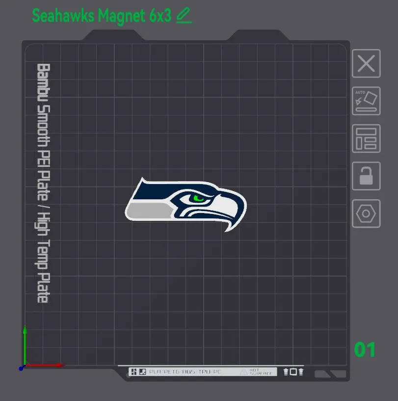 Seattle Seahawks - Embossed Fridge Magnet by svenson - MakerWorld