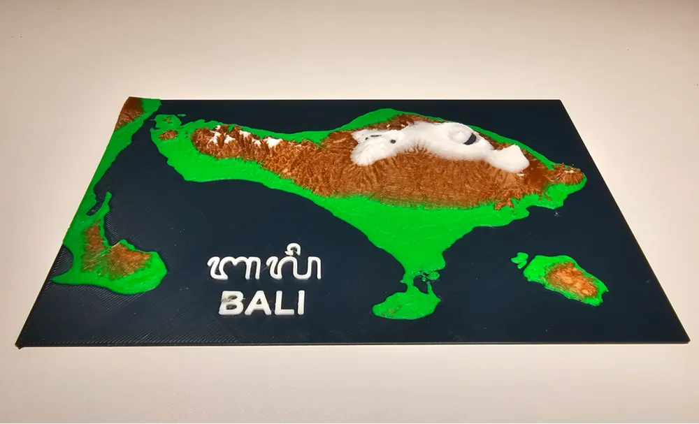 Topographic Map of Bali by kingkokos - MakerWorld