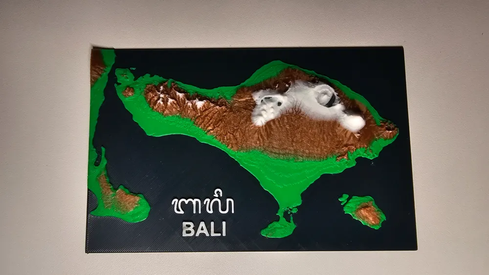 Topographic Map of Bali by kingkokos - MakerWorld