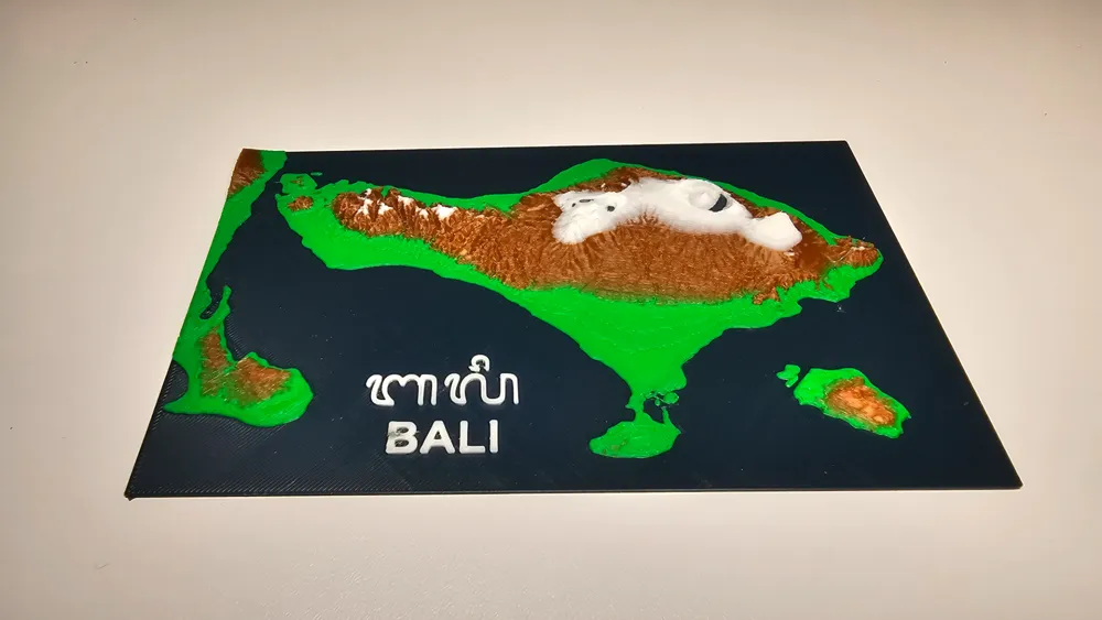 Topographic Map of Bali by kingkokos - MakerWorld