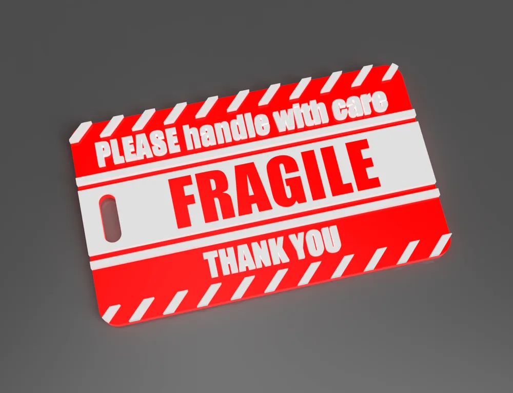 FRAGILE tag for travel luggage, suitecase by 3Dacores - MakerWorld