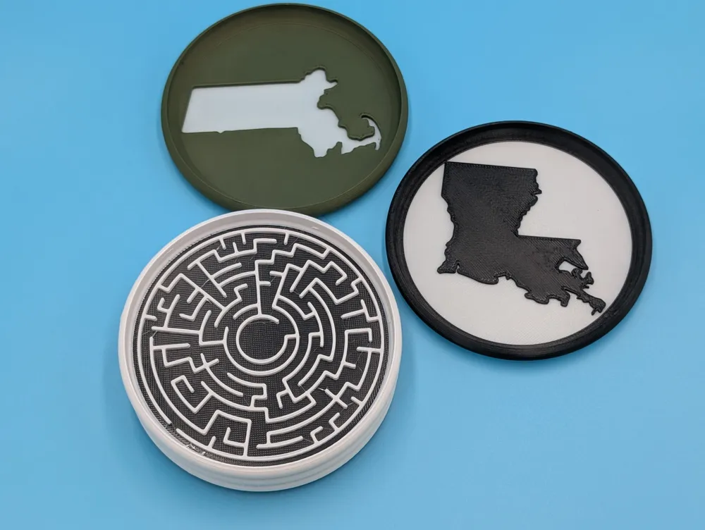 Stackable coasters with 12 unique mazes, two sizes by DP design ...