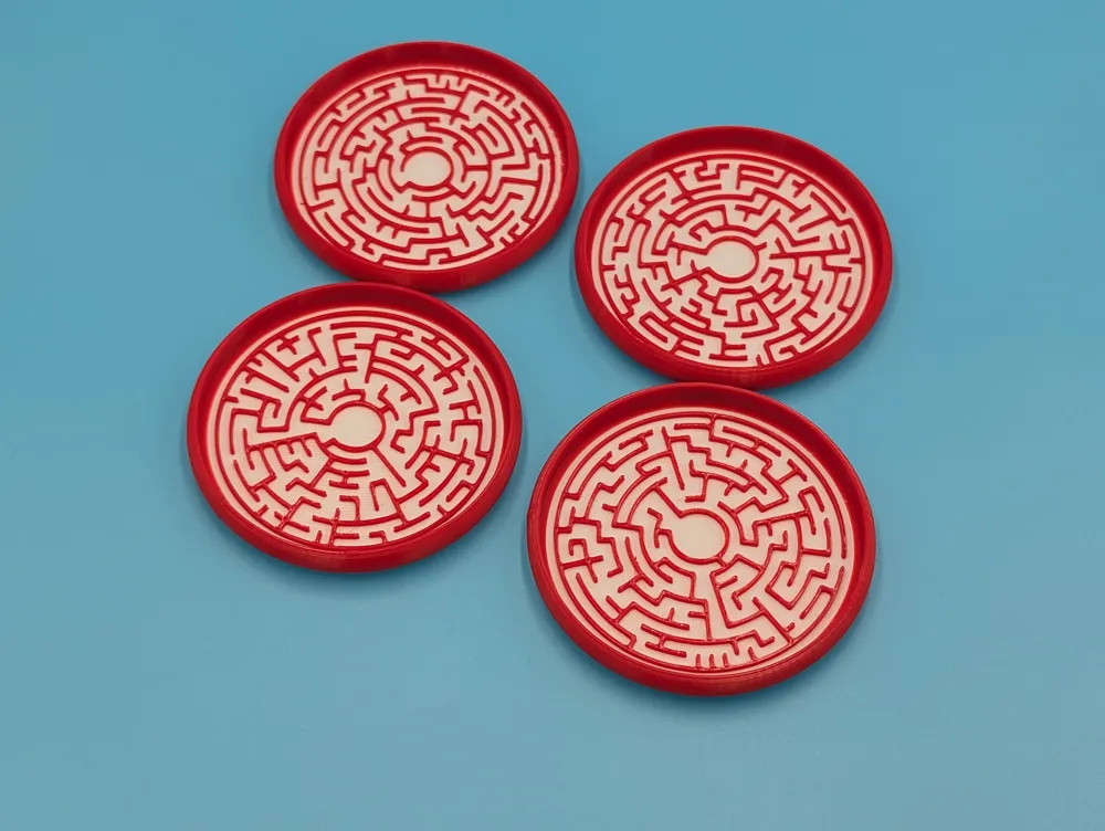 Stackable coasters with 12 unique mazes, two sizes by DP design ...