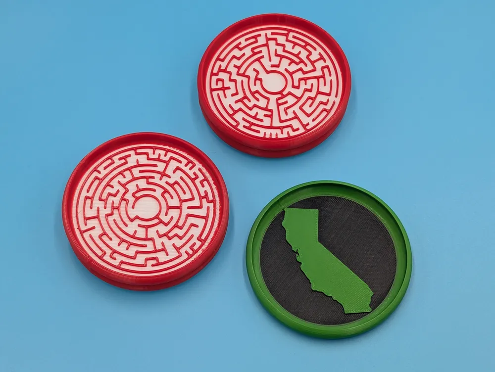 Stackable coasters with 12 unique mazes, two sizes by DP design ...