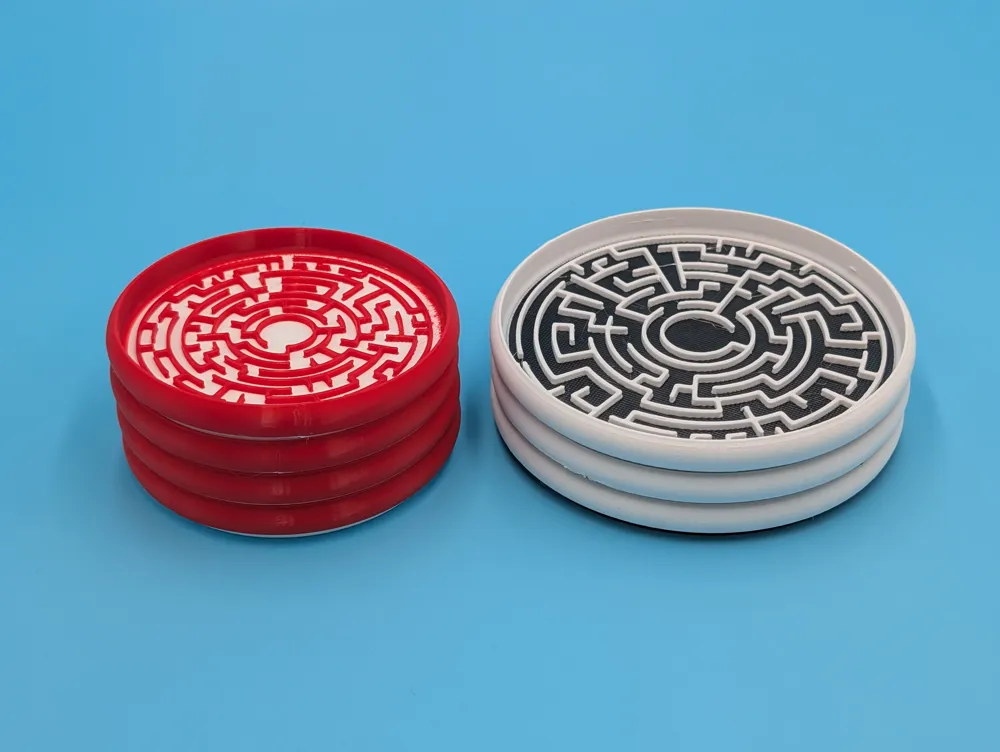 Stackable coasters with 12 unique mazes, two sizes by DP design ...