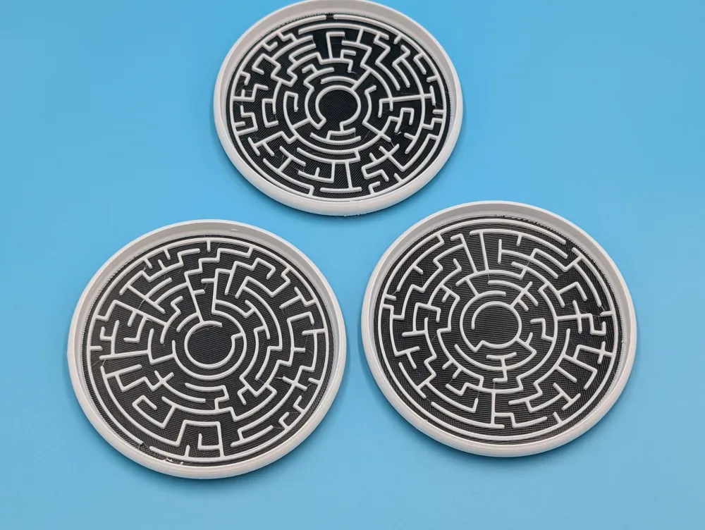Stackable coasters with 12 unique mazes, two sizes by DP design ...