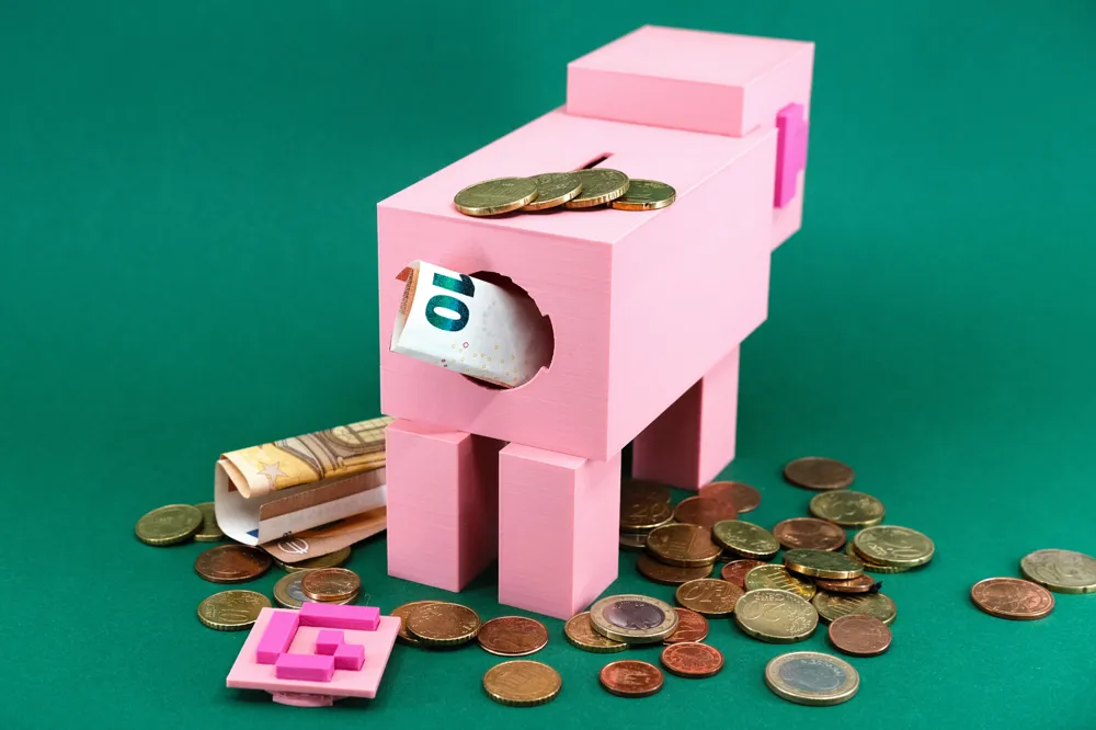Piggy Bank Minecraft Pig - Free 3D Print Model - MakerWorld