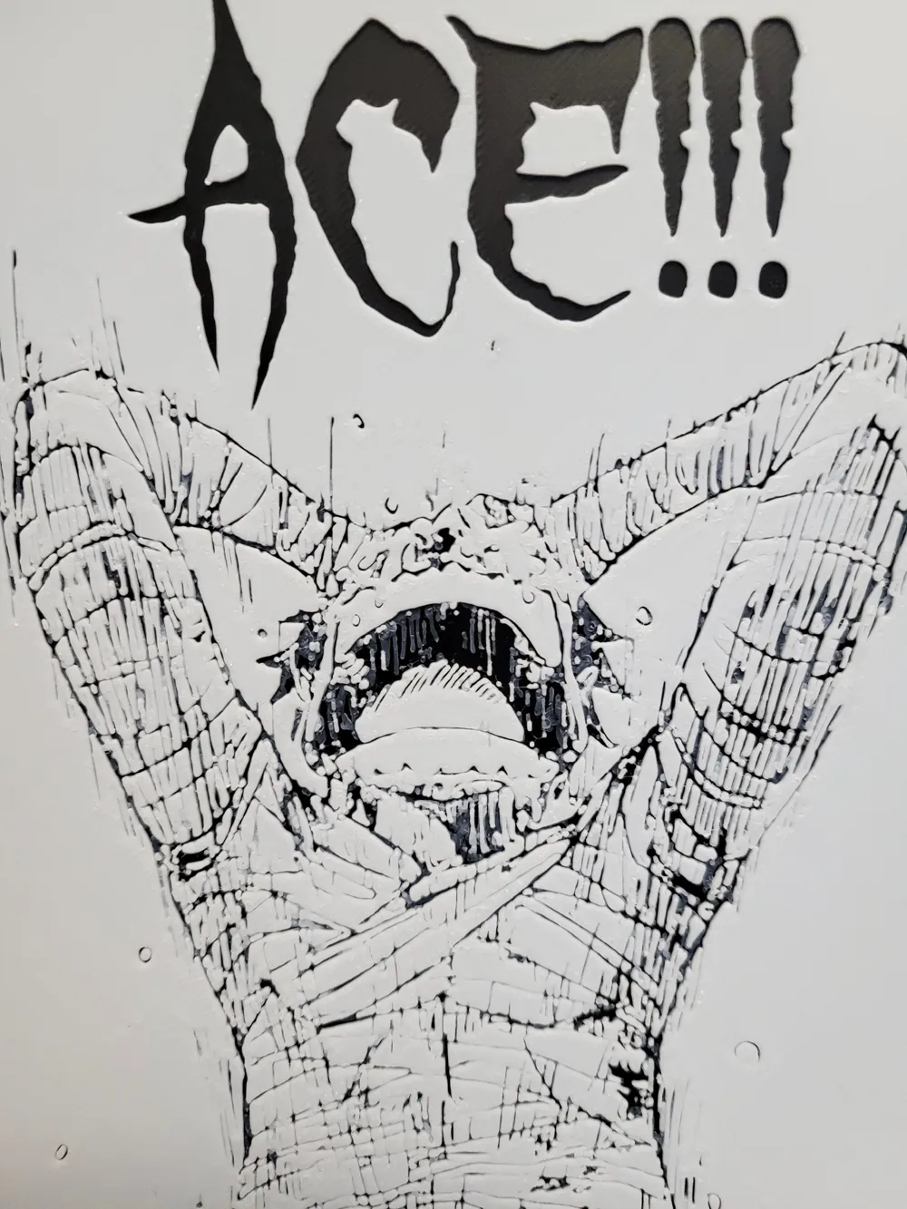 Luffy Crying Ace - Hueforge 157x235 Black & white by Vincent111 ...