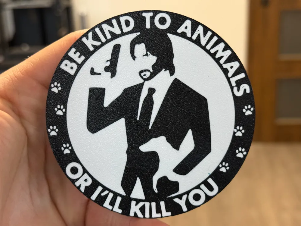 John Wick Animal coaster - Free 3D Print Model - MakerWorld