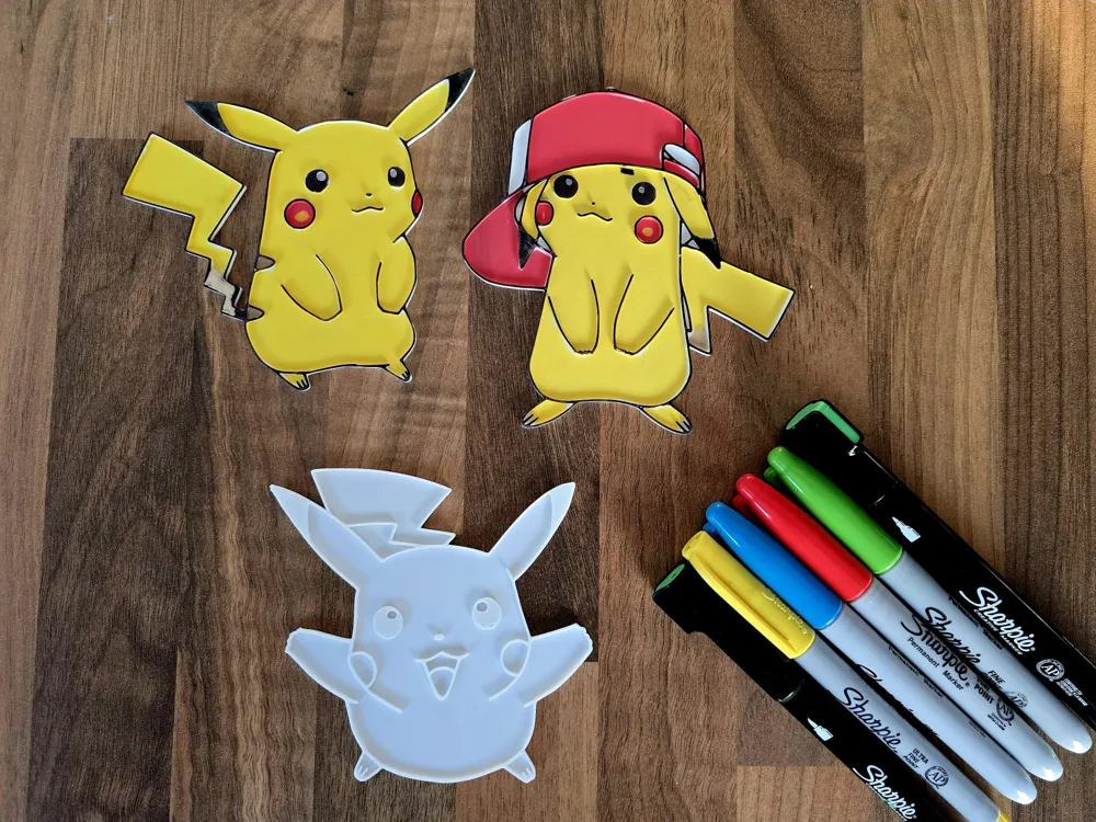 Cute Pikachu Coloring Color Set Crafty Diy Paint by Merilno3D - MakerWorld