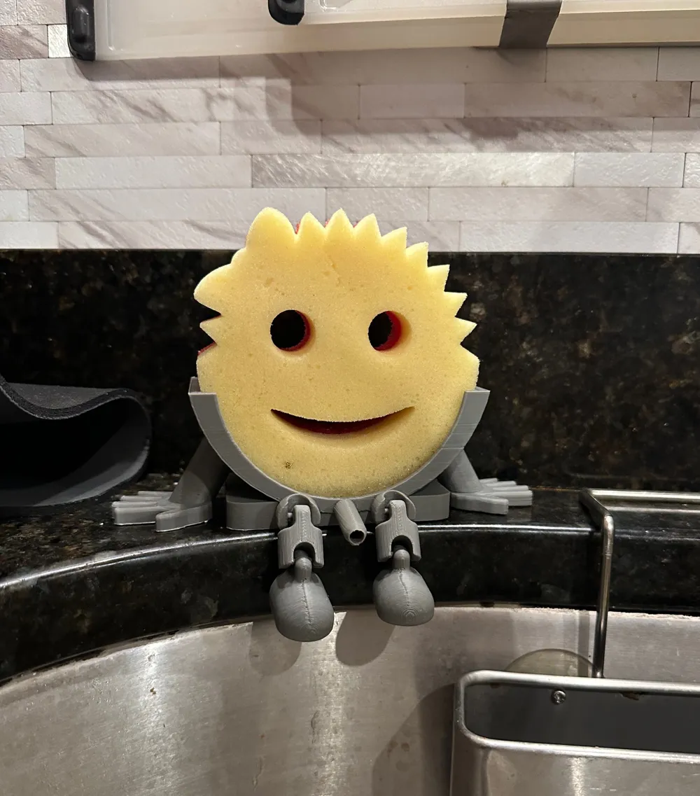 Scruby McScrubface - Scrub Daddy Holder - Free 3D Print Model - MakerWorld