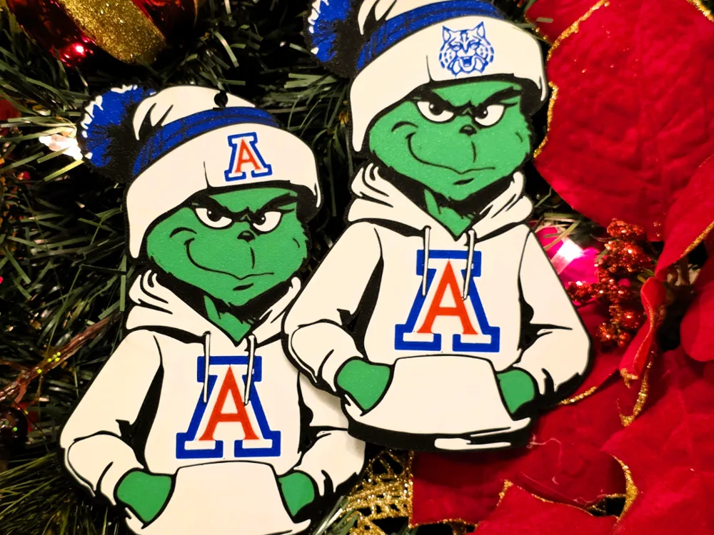 Grinch Arizona Wildcats Christmas Ornament - Free 3D Print Model ...