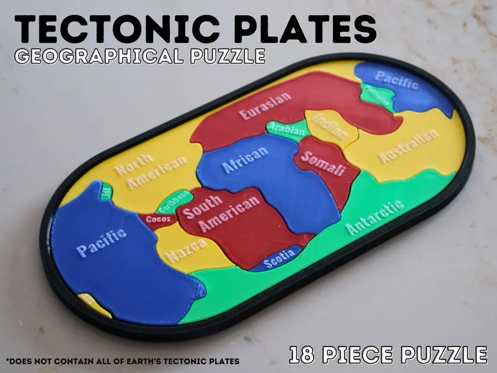 Earth's Tectonic Plates Puzzle by Tyler44 MakerWorld: Download Free 3D ...