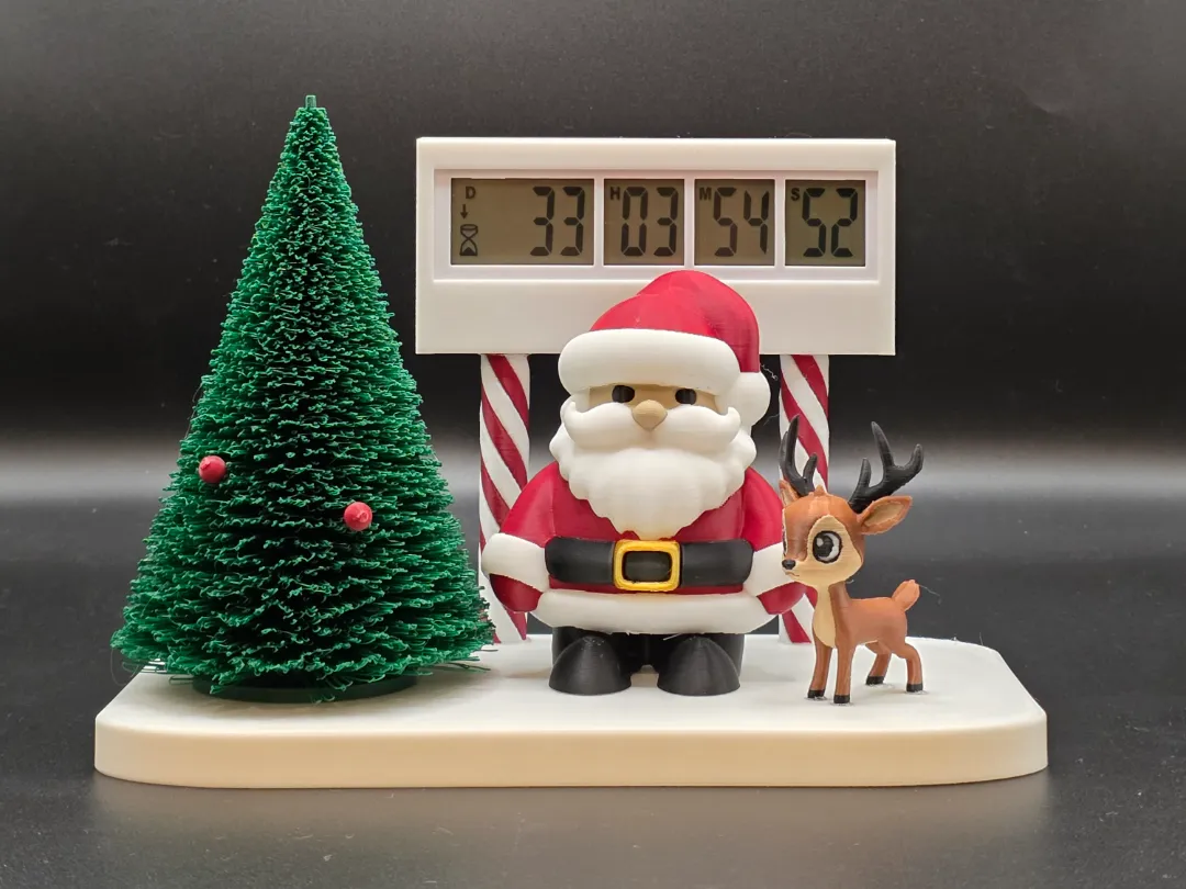 Christmas Santa digital countdown - Free 3D Print Model - MakerWorld